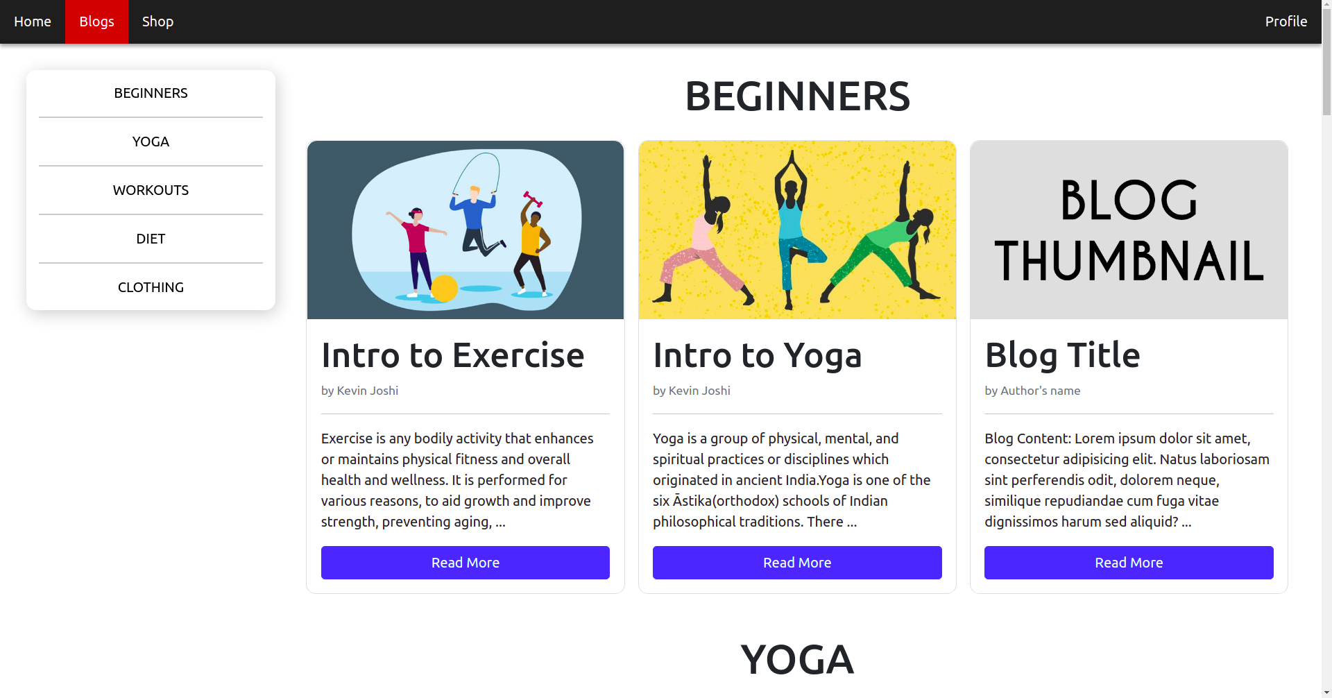 Home | Fitness Website